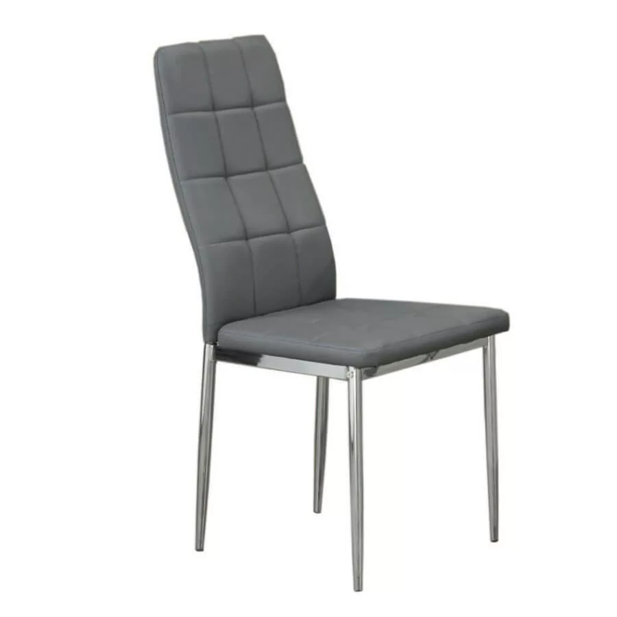 High Back Dining Chair in Leatherette With Checked Pattern - IFDC - C 1770